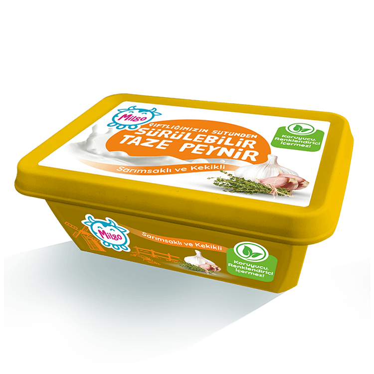 Taze Sürülebilir Peynir Sarımsaklı & Kekikli 180g | Amasya Et Ürünleri ...